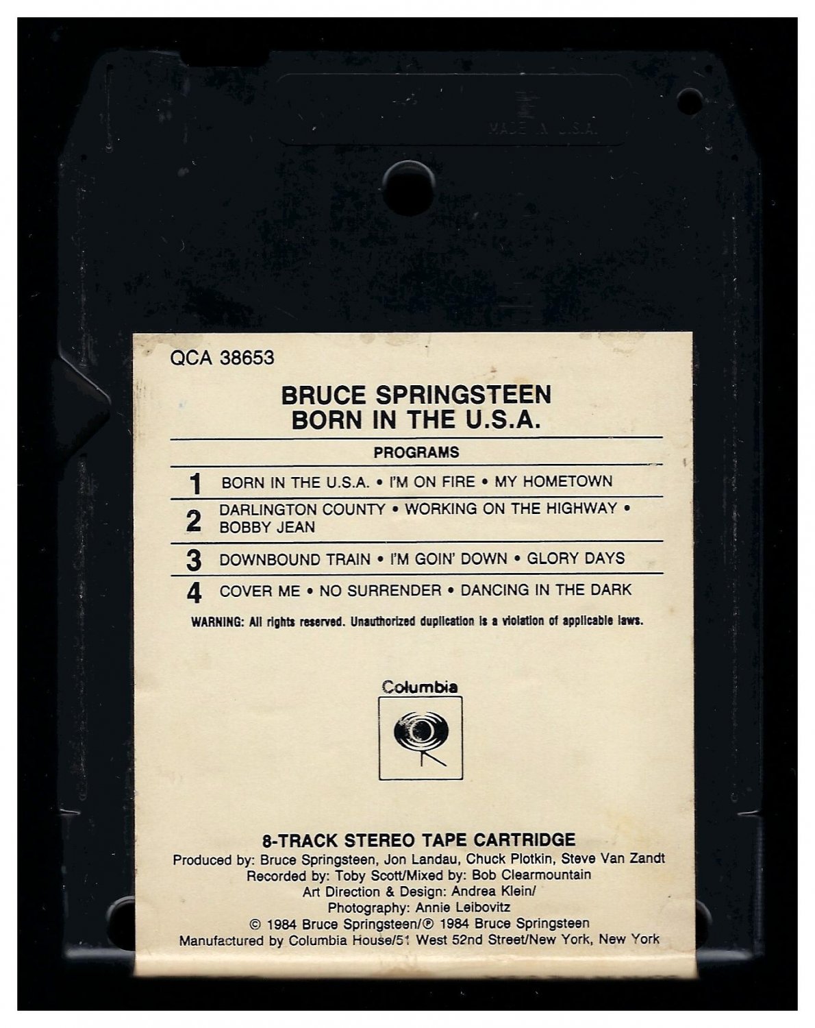 Bruce Springsteen - Born In The U.S.A. 1984 CRC A17 8-TRACK TAPE