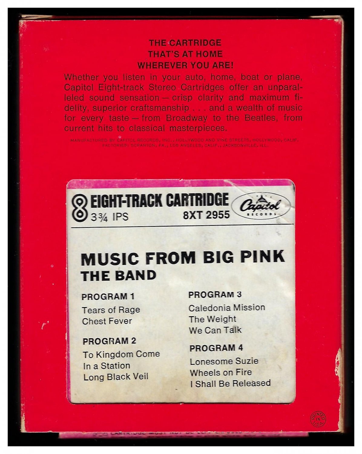 The Band - Music From Big Pink 1968 Debut CAPITOL A44 8-TRACK TAPE