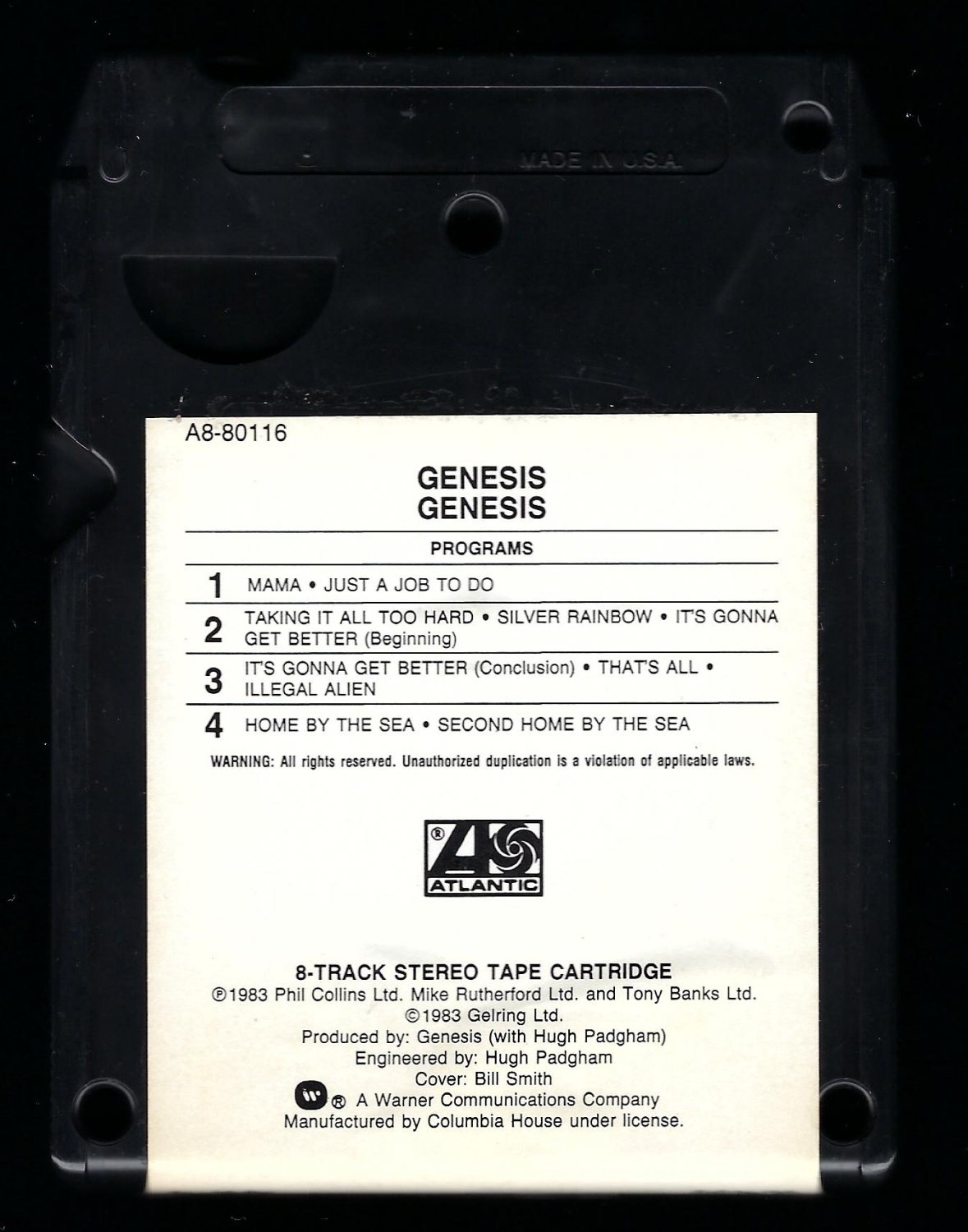 Genesis - Genesis 1983 CRC AC1 8-TRACK TAPE
