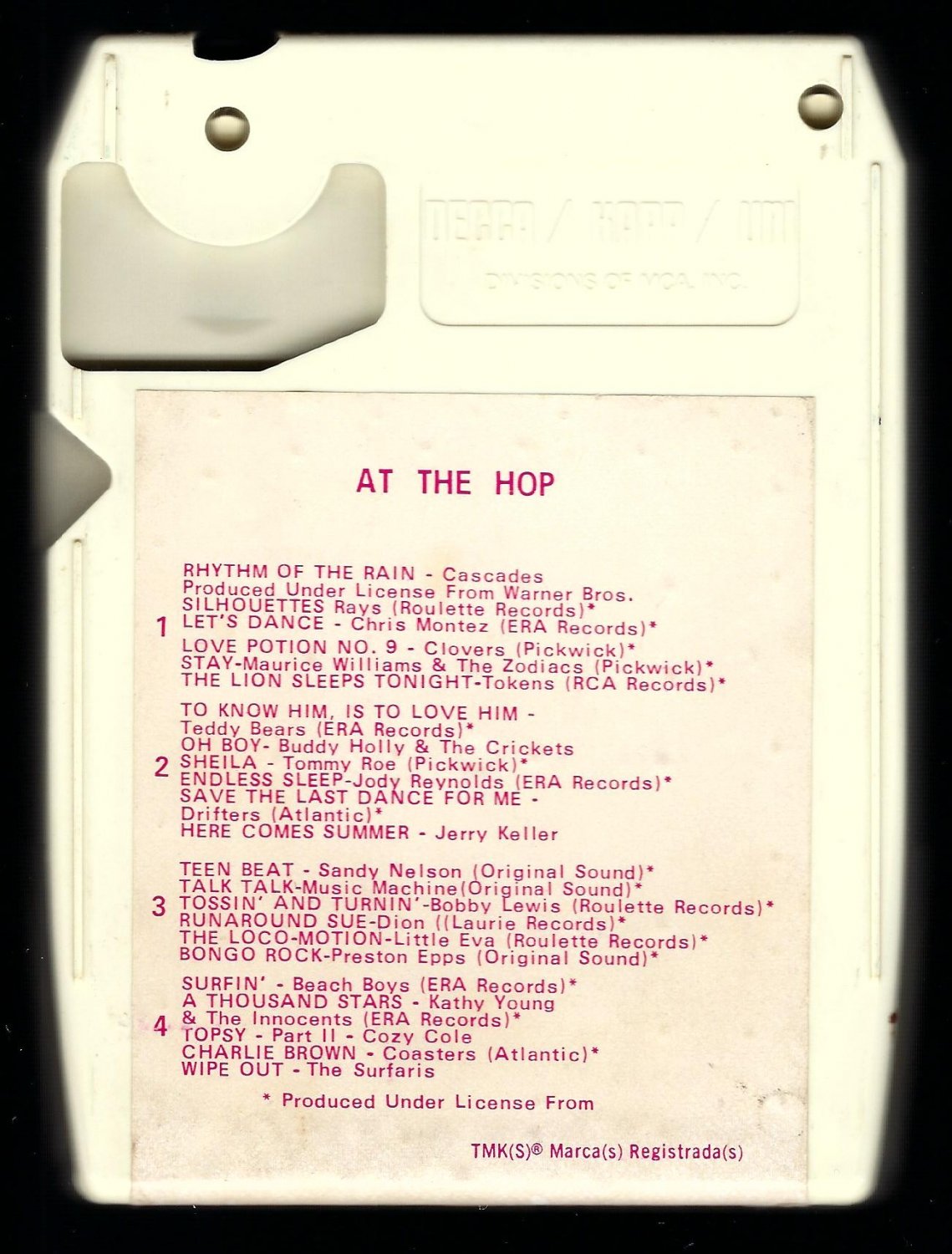 At The Hop - Various 50 & 60's Rock Artists Part 1 & 2 1975 MCA A10 8 ...