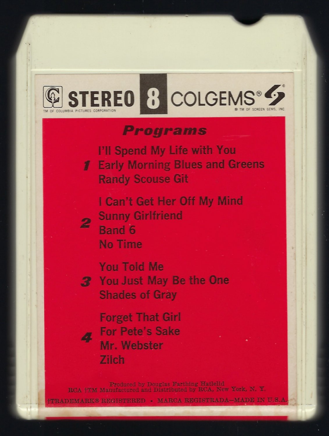 The Monkees - Headquarters 1967 COLGEMS T7 8-TRACK TAPE