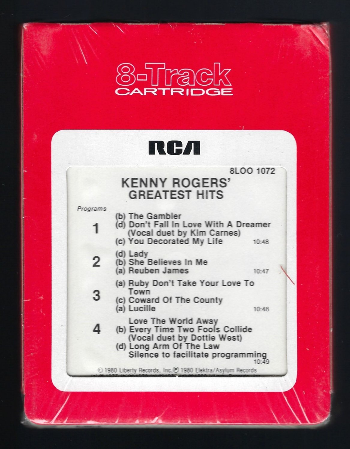 Kenny Rogers - Greatest Hits 1980 RCA LIBERTY Sealed T12 8-TRACK TAPE Kenny Rogers - Greatest Hits 1980 RCA LIBERTY Sealed T12 8-TRACK TAPE