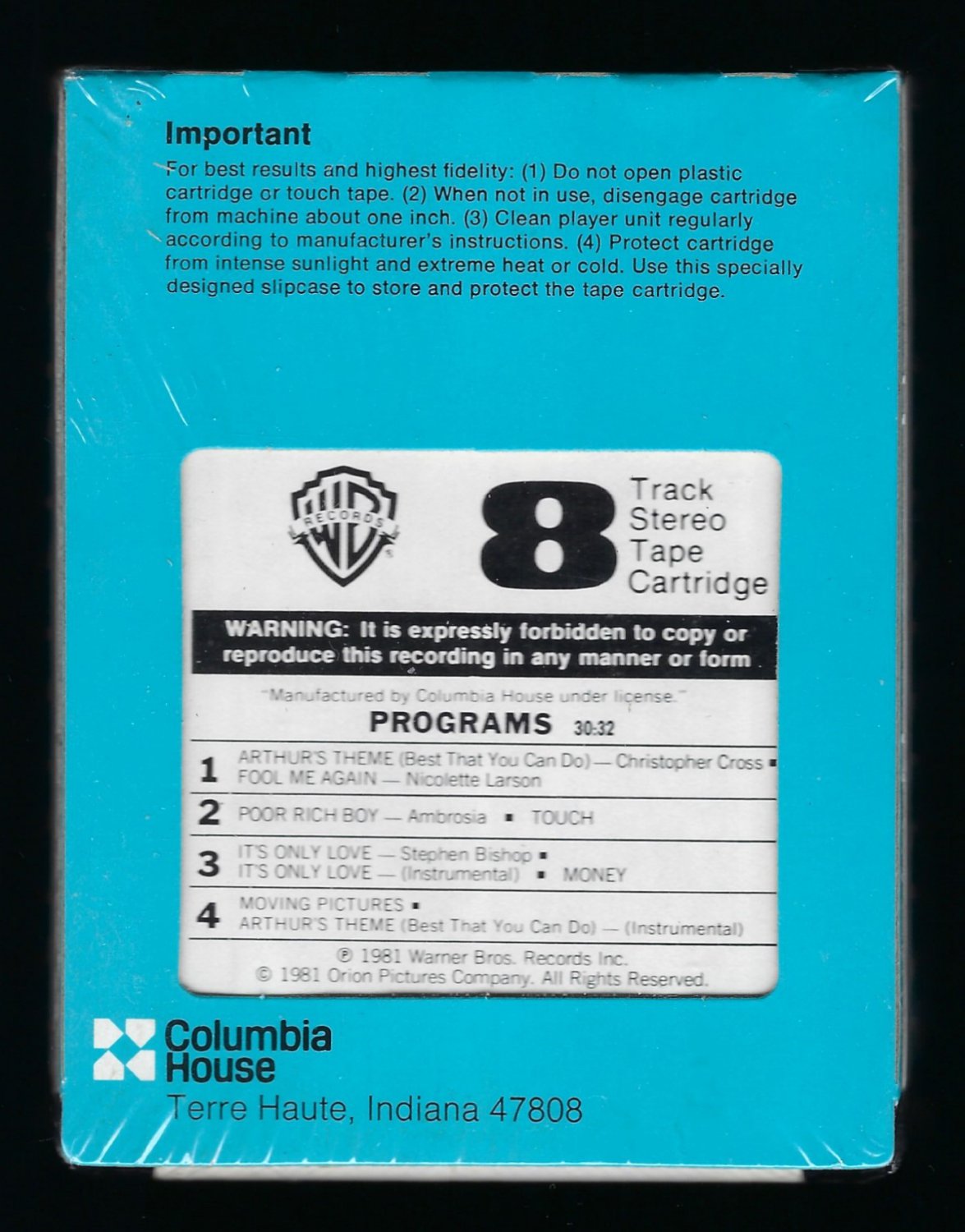 Arthur The Album - Motion Picture Soundtrack 1981 CRC WB Sealed T12 8 ...