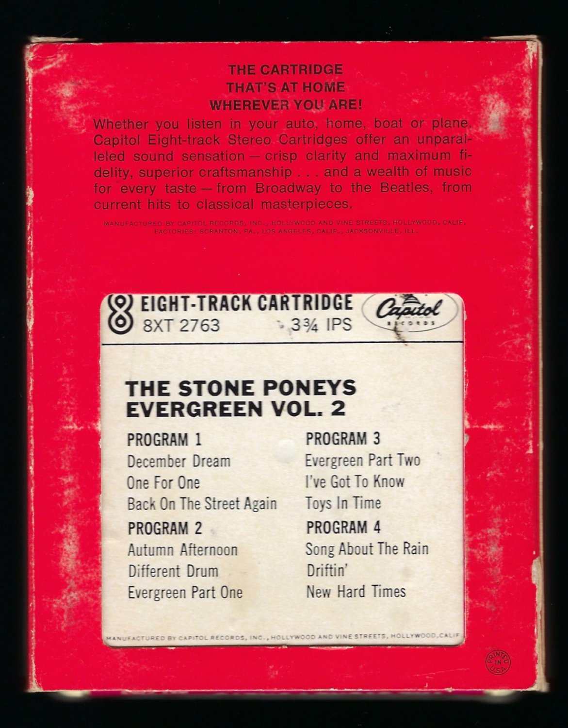 Stone Poneys - Evergreen Vol. 2 1967 CAPITOL T11 8-TRACK TAPE