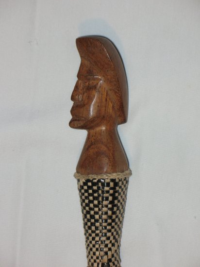 Cannibal fork - Fijian head - 10" (brown)