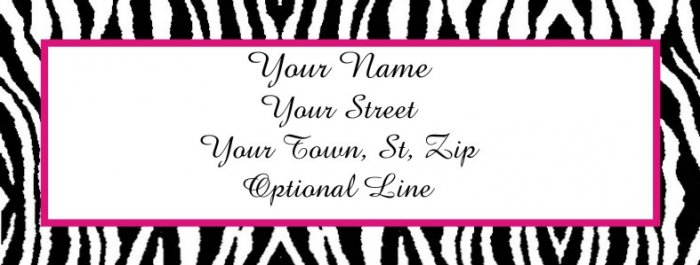 Personalized Zebra Print Address Labels Gift Tags