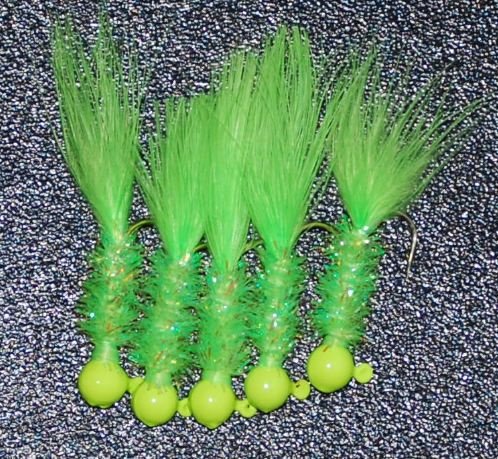 "Green Meanie" Crappie Jigs 1/16 Oz
