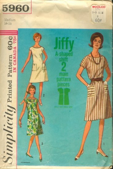 Vintage Jiffy Dress Pattern Simplicity 5960