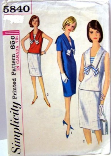 Vintage Simplicity Blouse, Skirt, Dress Pattern 5840 B32