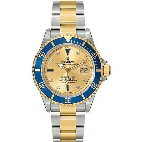 Rolex Oyster Perpetual Submariner Date Two-Tone Steel with Diamonds and ...