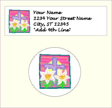 60 Easter Address Labels & 60 - 1.5" Envelope Seals - Choose Your Graphic