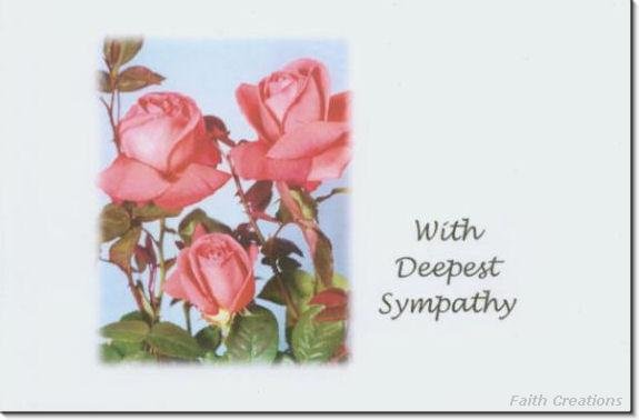 #M4U0138 Pink Roses Sympathy Greeting Card