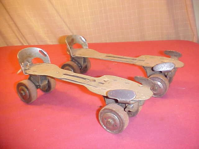 Antique Vintage Roller Skates Metal Wheels 1920 (SOLD)