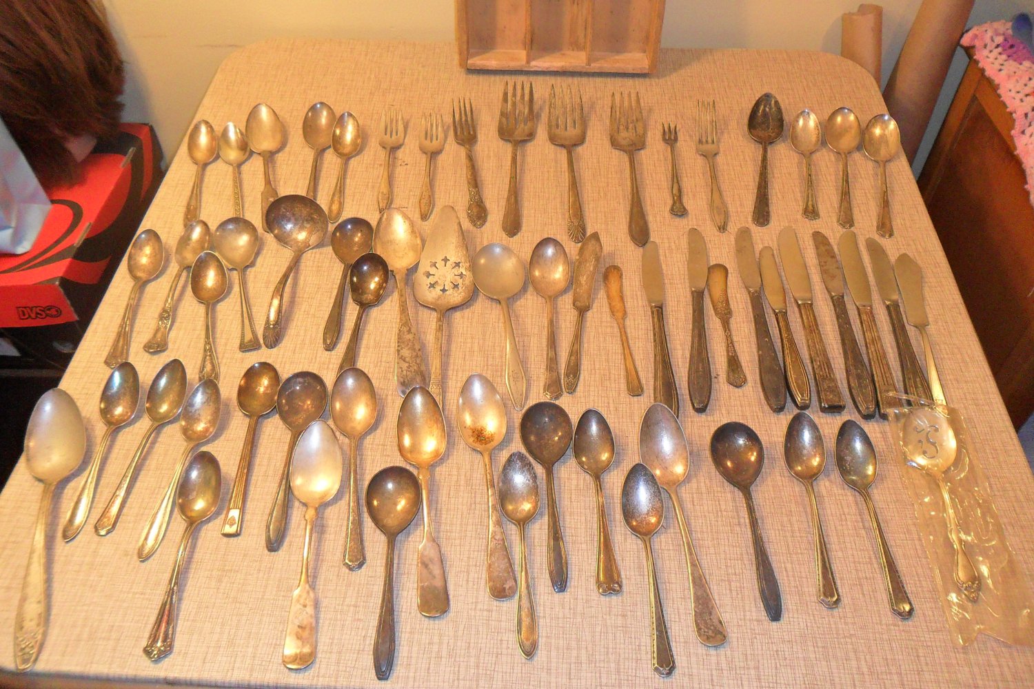 Silverplate Vintage Flatware mixed Lot Silverware 60 Pc Craft (SOLD)