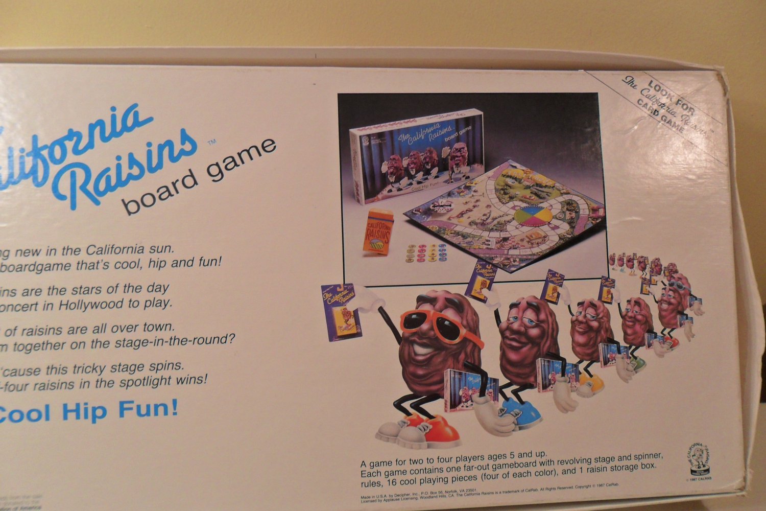 1987 The California Raisins Board Game complete