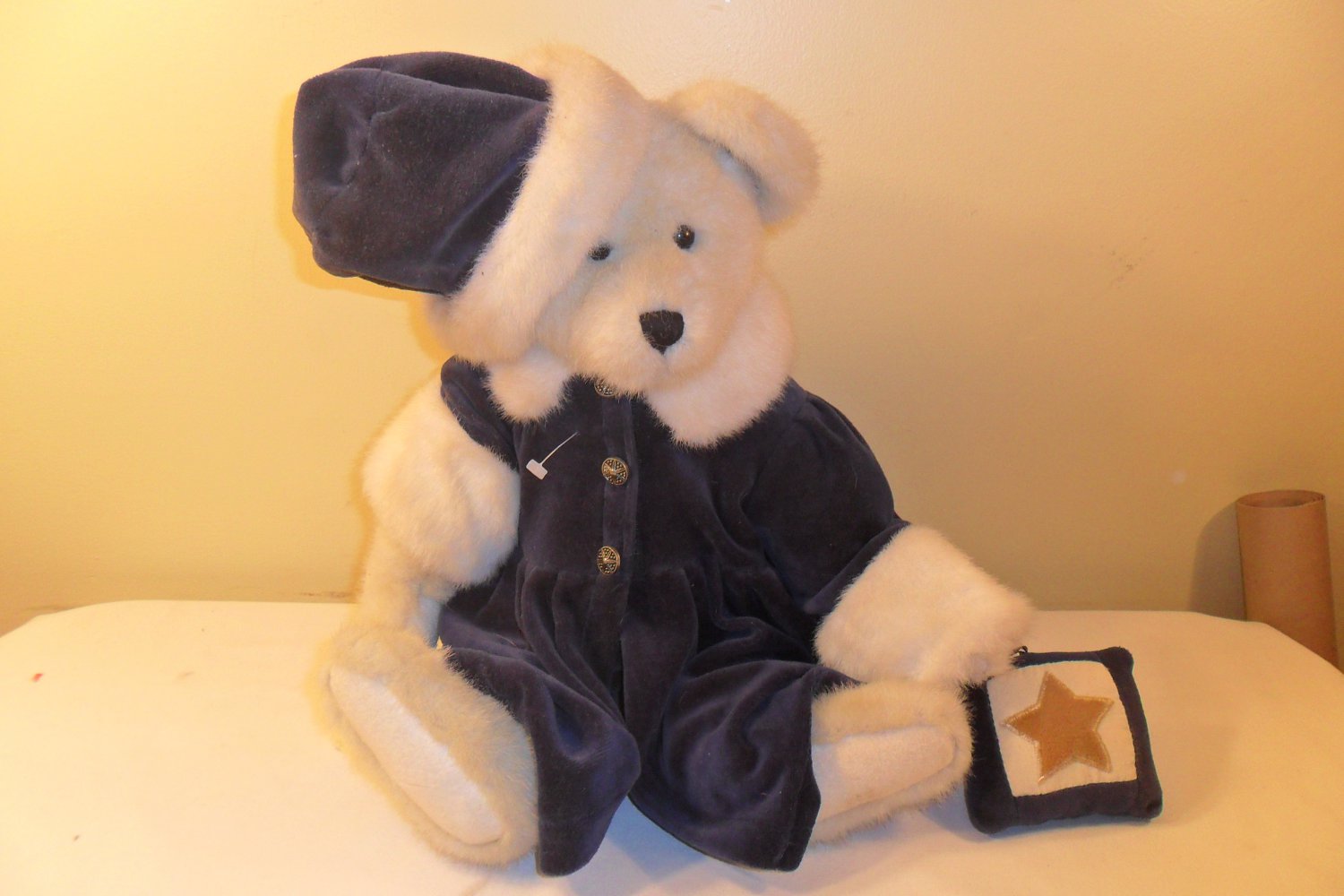 large Boyds Bears stuffed bear w/ blue velvet dress Archive Series ...