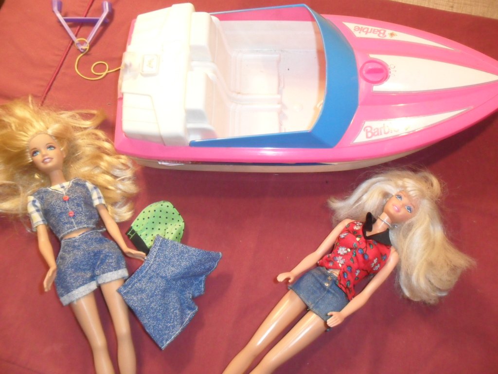 vintage barbie speed motor boat motorized pink 1998