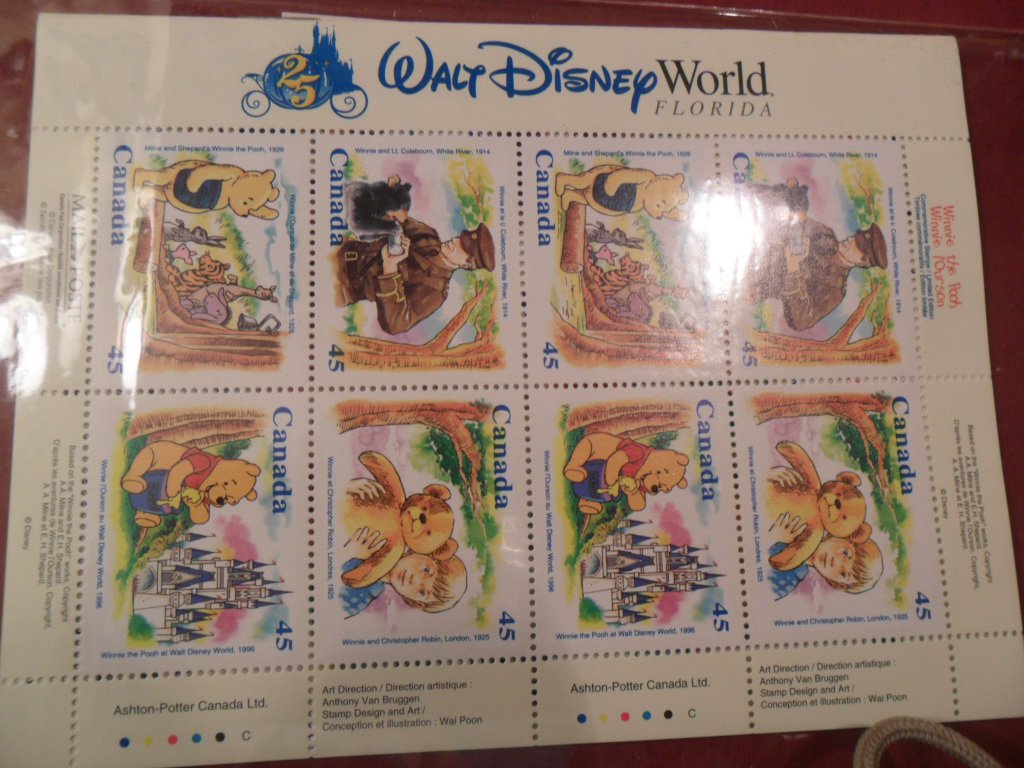 Huge 1990s Lot Winnie The Pooh Walt Disney World Stamp Collection w/ COA