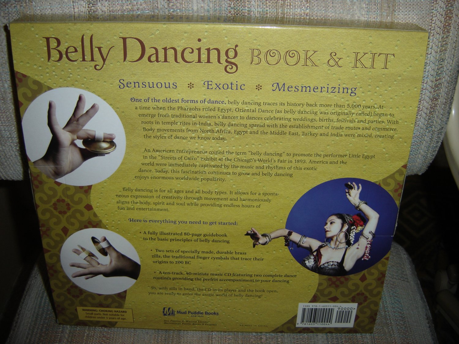 BELLY DANCING BOOK KIT with BRASS ZILLS (CYMBALS), BOOK & CD!