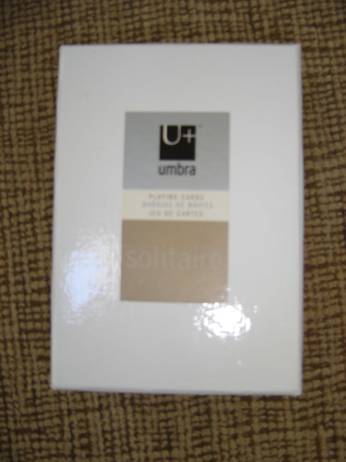UMBRA SOLITAIRE PLAYING CARDS with BLACK LEATHER CASE - BRAND NEW IN BOX!