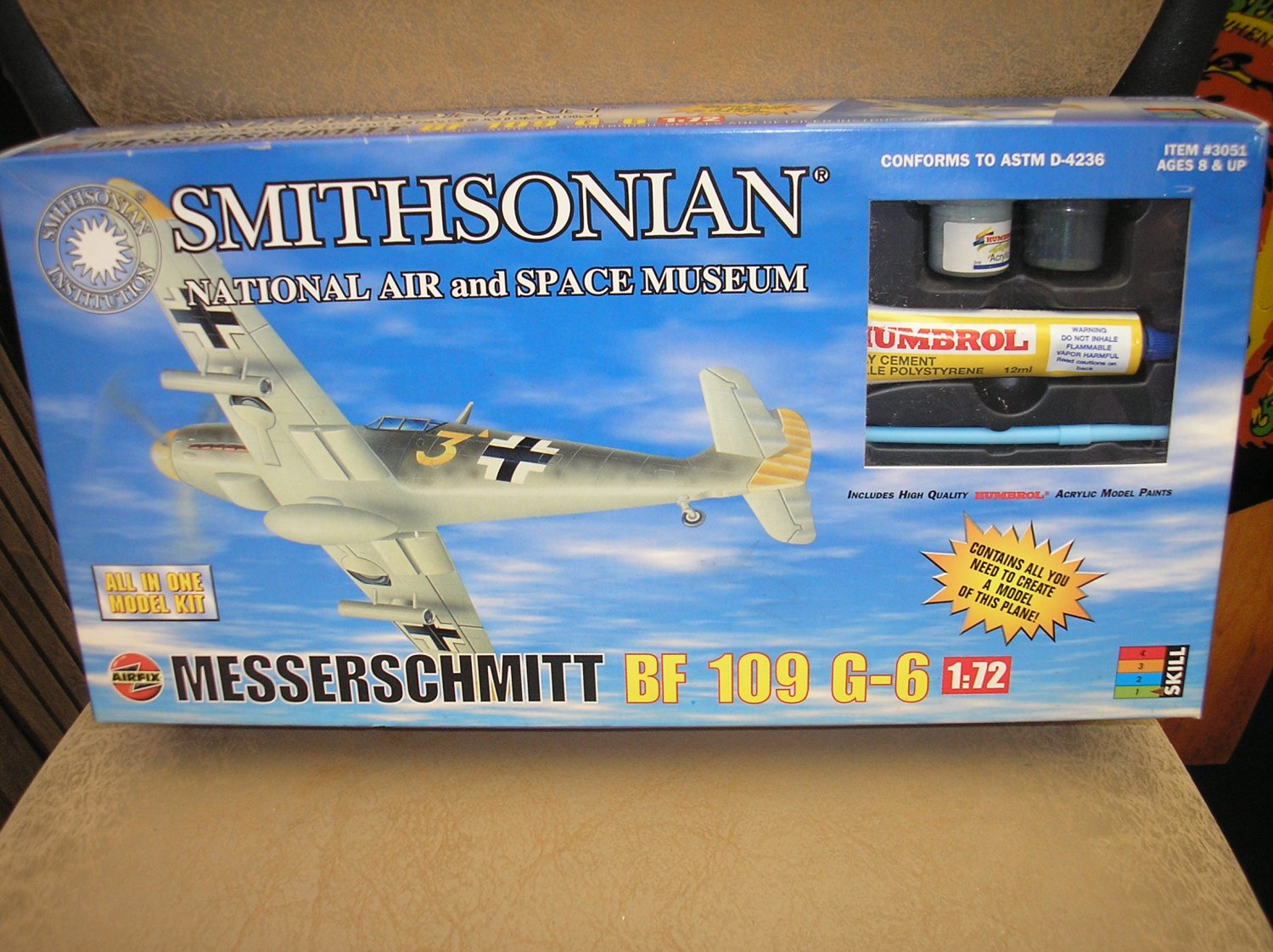 1998 AIRFIX Smithsonian Messerschmitt BF-109 G-6 Scale 1:72 Model Kit ...