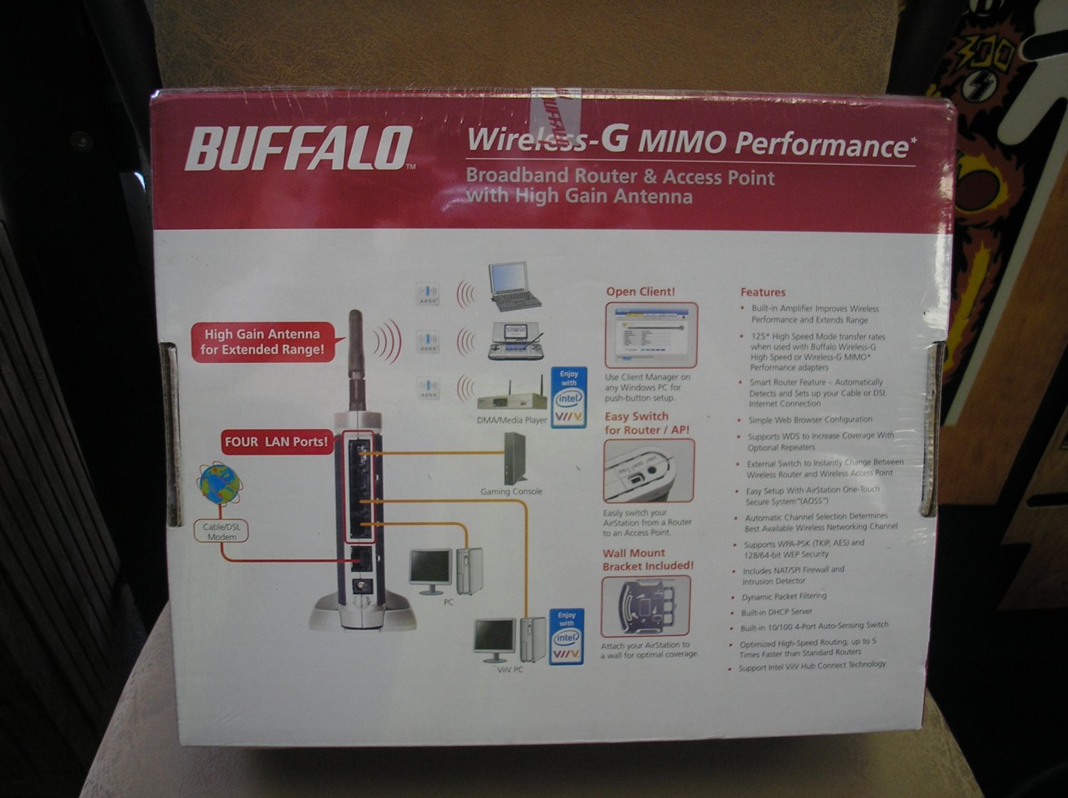 Buffalo AirStation WHR-HP-G54 Wireless-G MIMO Router - NEW IN FACTORY ...