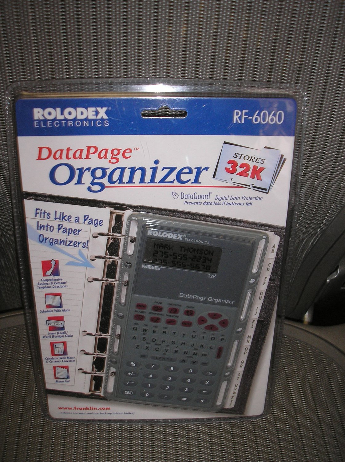 ROLODEX DATA PAGE ORGANIZER - FITS LIKE A PAGE INTO PAPER ORGANIZERS!