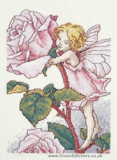 FLOWER FAIRIES CROSS STITCH KITS-"THE ROSE FAIRY"/"THE SWEET PEA ...