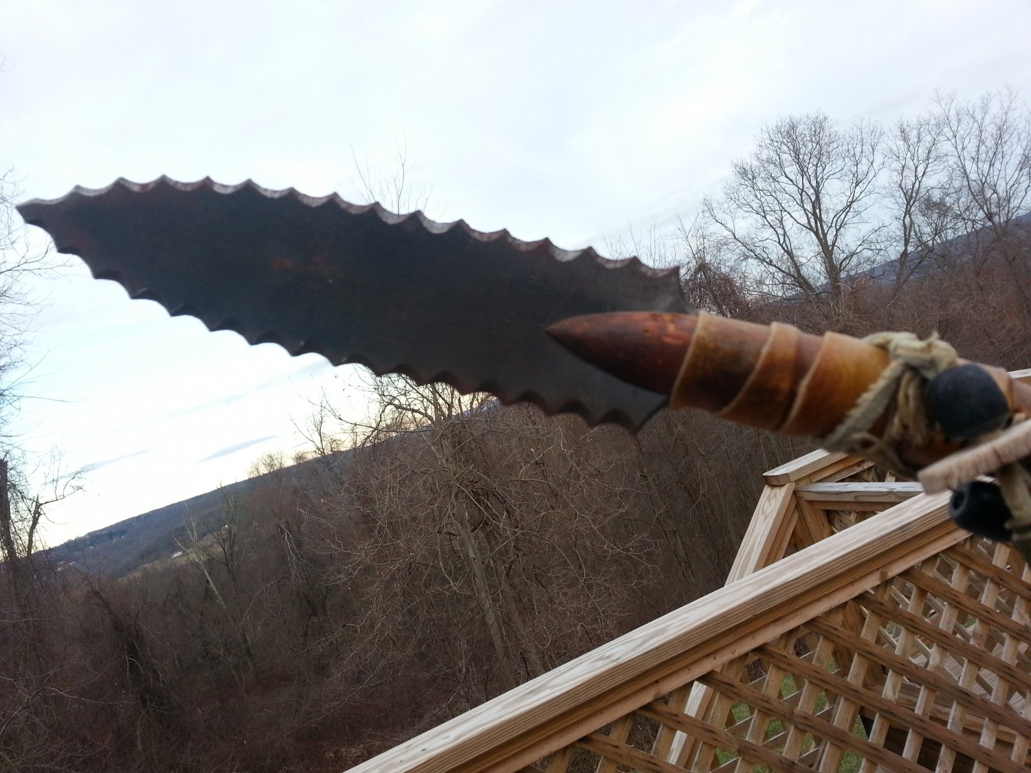 CEREMONIAL SPEAR-STEEL TIP-RAWHIDE-BEADED 54"-HANDMADE by Gloria Morena ...