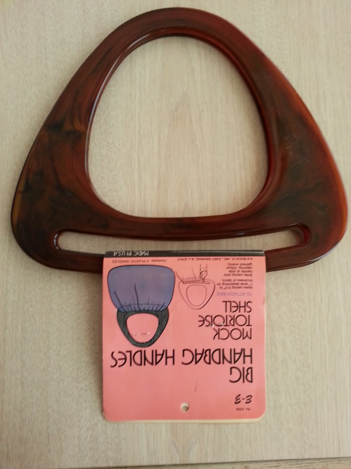 Big Handbag Handles Mock Tortoise Shell BY E-Z Buckle Inc. - MADE IN USA!