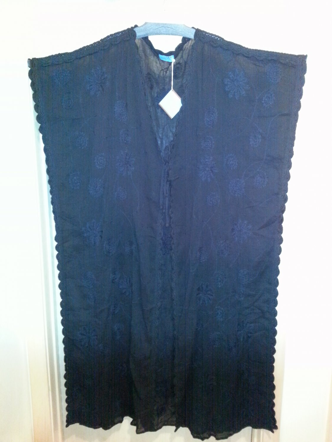 Letarte Swimwear Long Embroidered Tie-Front Tunic from Maui,HAWAII ...