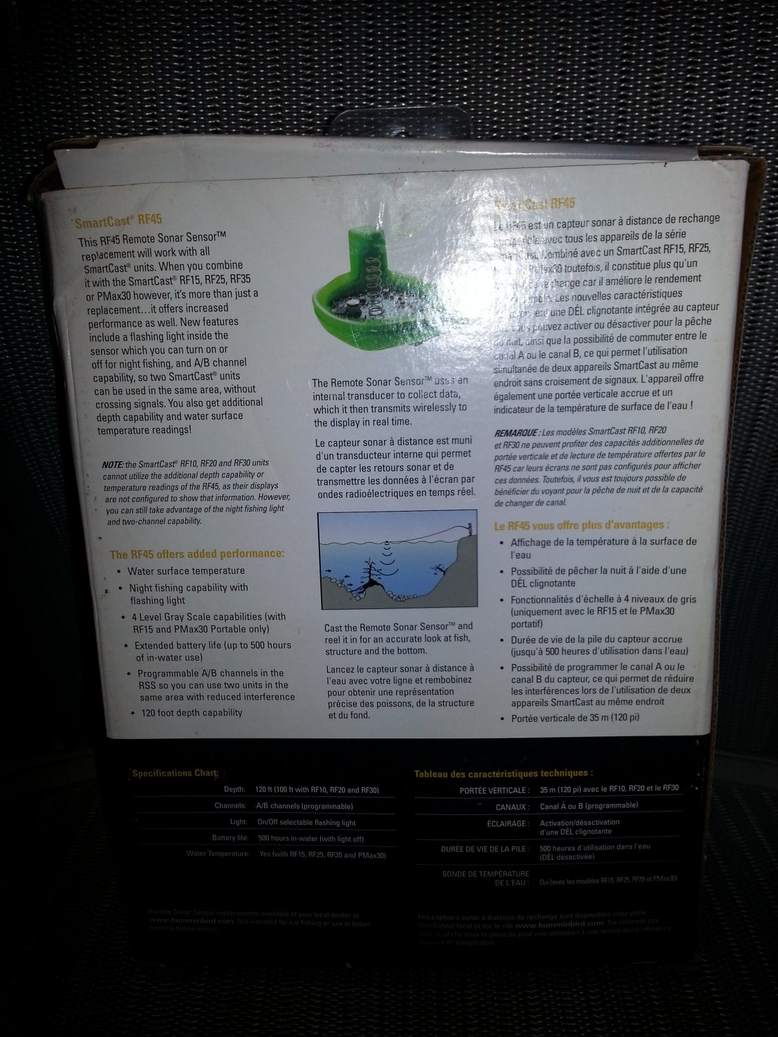 Humminbird RF45 Smartcast Remote Sonar Sensor (RSS)!