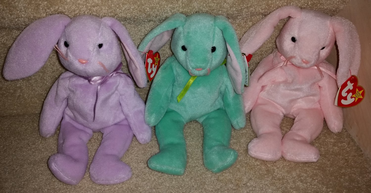 TY BEANIE BABIES - RETIRED - LOT #1 of 3 EASTER BUNNY BEANIES - NEW ...