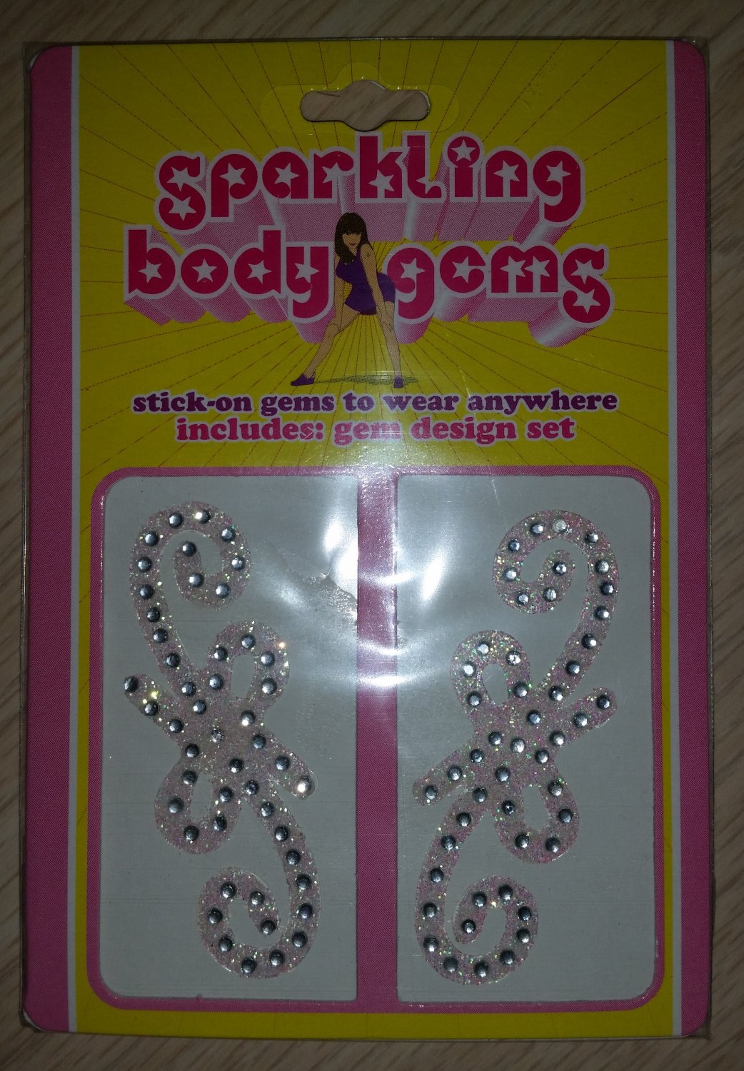 Body Jewelry Sparkling Stick-on Body Crystal Gems - Free Form Swirl - 2 ...