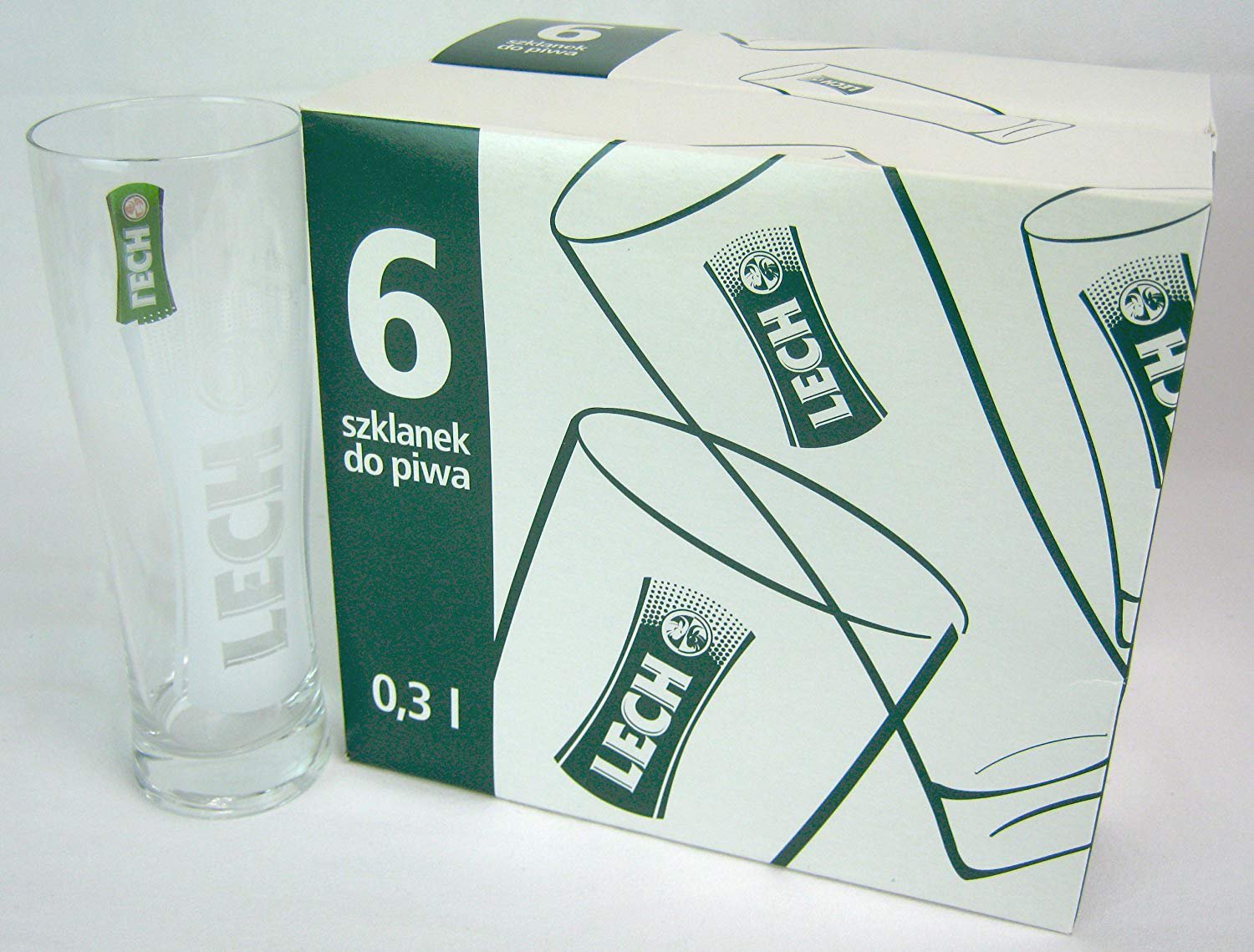 LECH Pilsner Beer Glasses from Lech Browary Wielkopolski Brewery - 0.3L ...