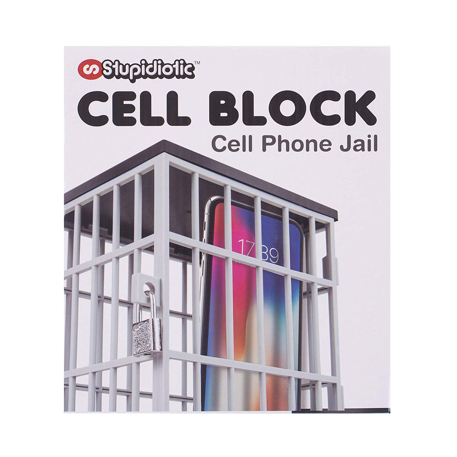 Stupidiotic Cell Block Cell Phone Jail with Lock and Key, Holds Up to 6 ...