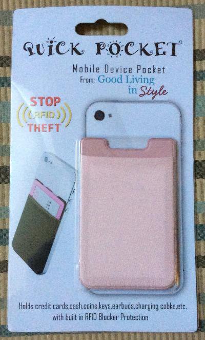 Quick Pocket Mobile Device Stretchy RFID Pocket (Pink) from Good Living ...