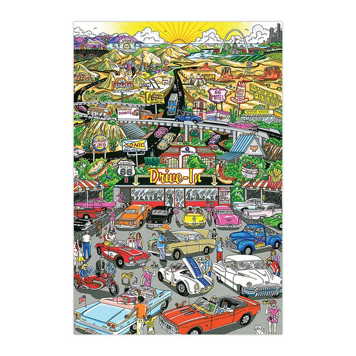 Charles Fazzino® 300 Piece Poster Puzzle 'Get Your Kicks on Route 66 ...