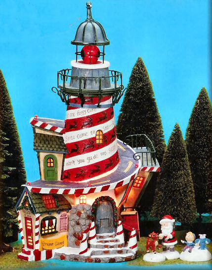 Department 56 Storybook Village Rudolph's Red Nosed Lighthouse Model ...