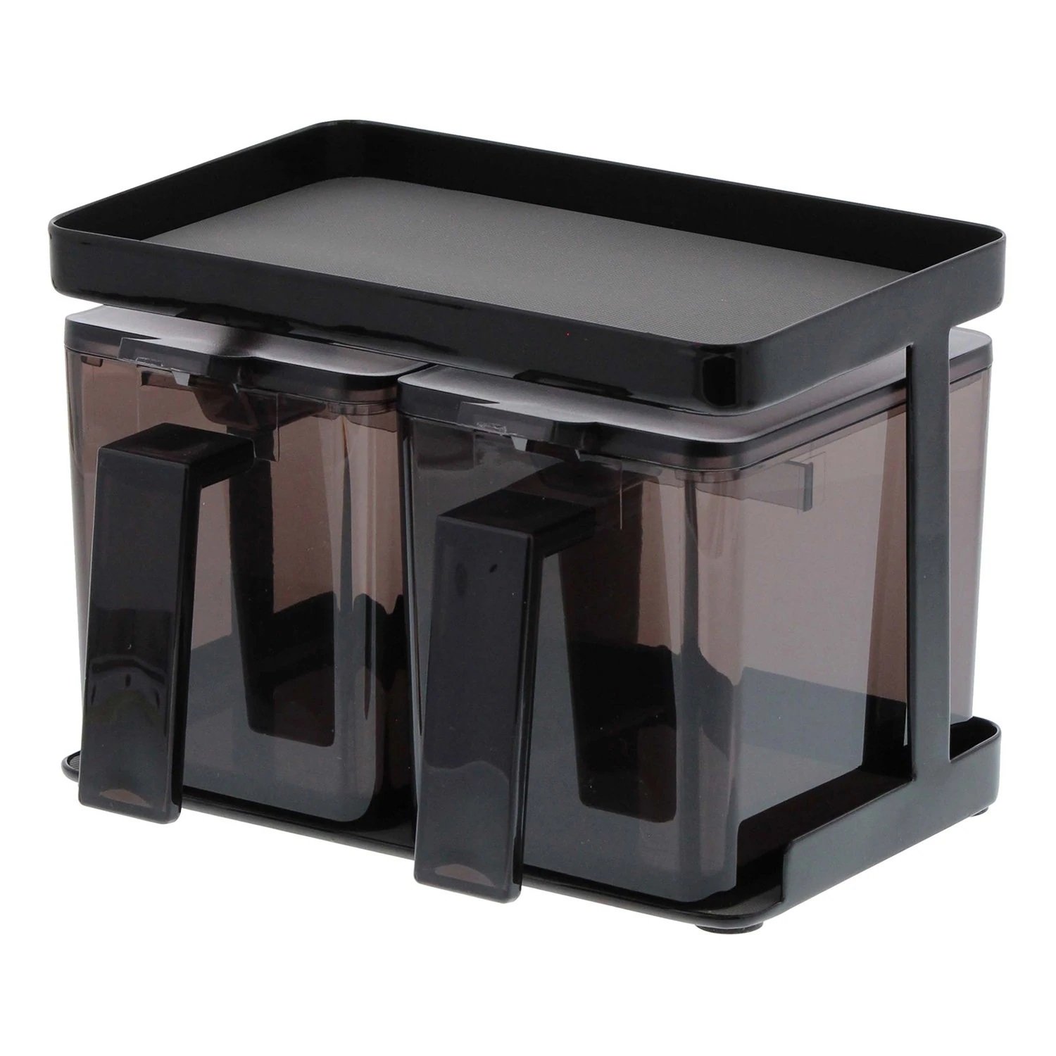 YAMAZAKI Home Pantry Canisters w Rack-Kitchen Container Organizer ...