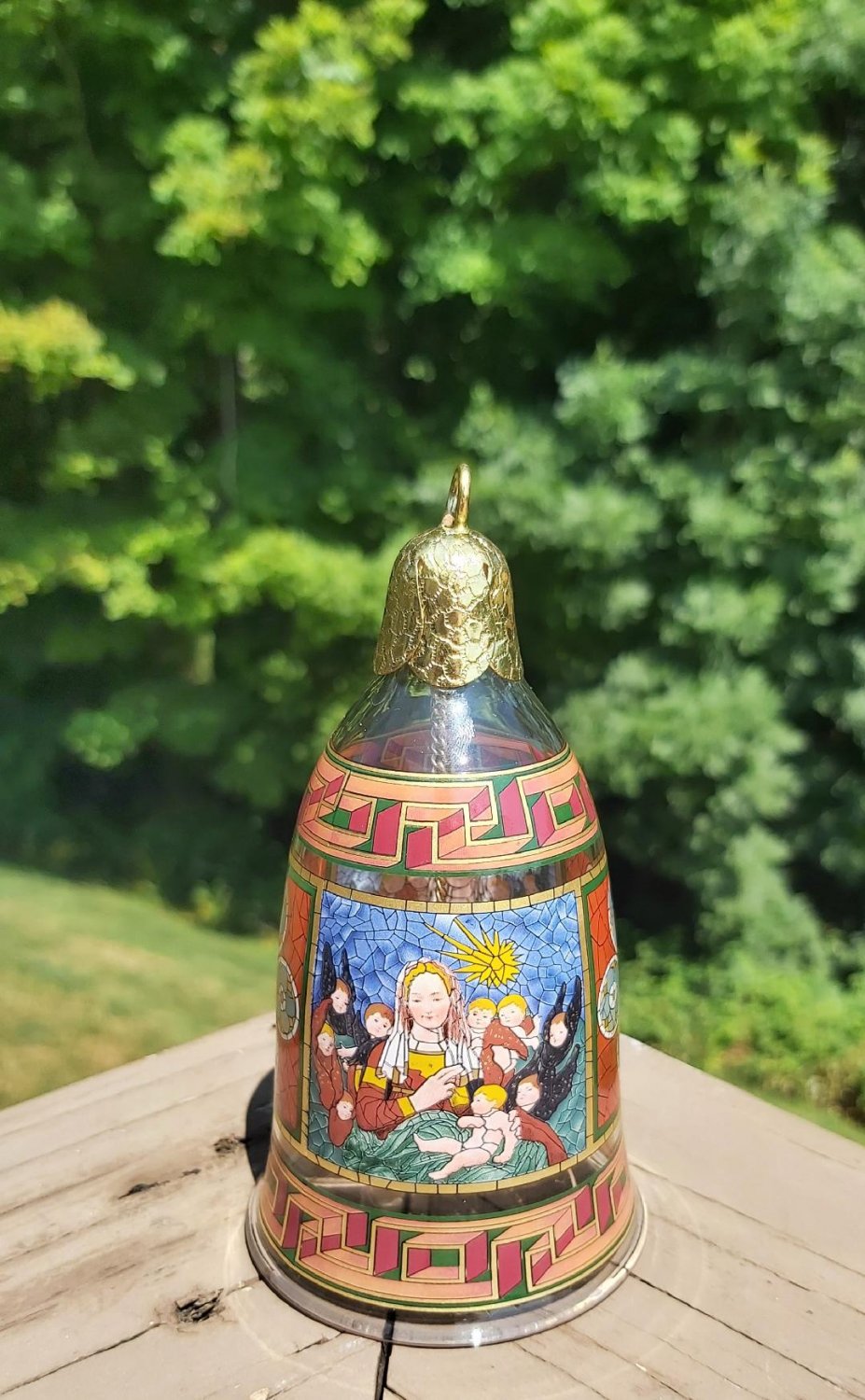 VERSACE Rosenthal GOD IS BORN Crystal Christmas Bell Ornament 2001 ...