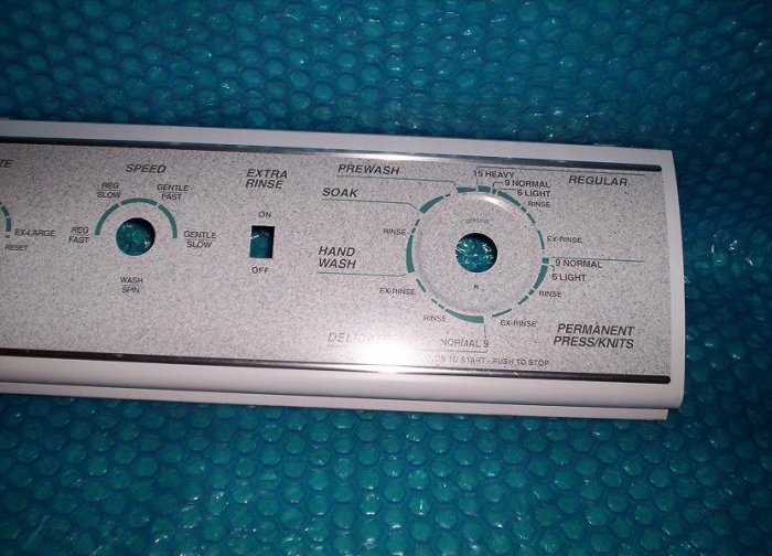 AMANA Washer LWA80AW - CONTROL PANEL Face Cover # 38558W stk#(1264)
