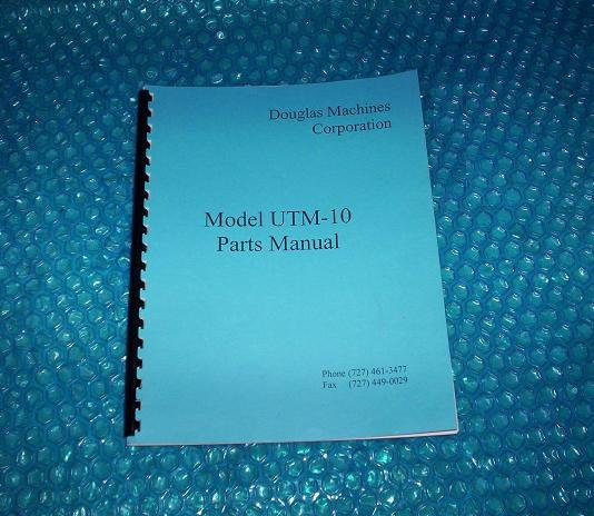 Douglas Machines Corp. Pan Washer UTM-10 Parts Manual stk#(1634)