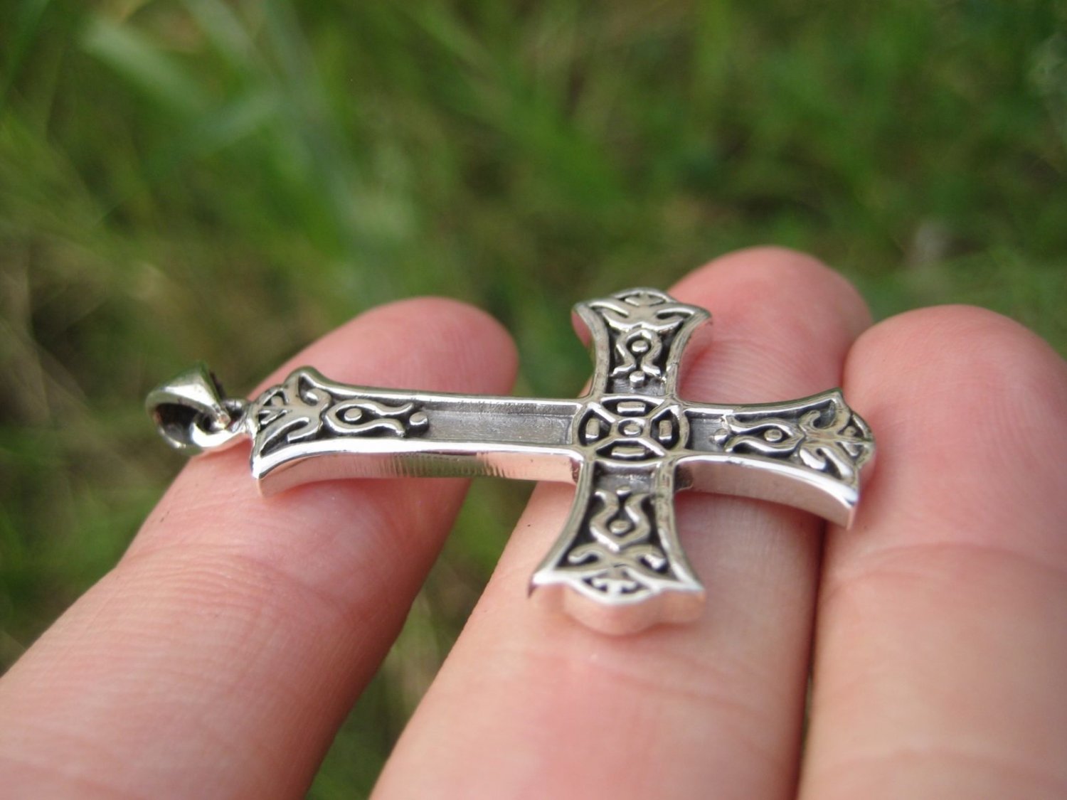 925 Silver Celtic inverted Petrine Cross Saint Peter or Satanic Pendant A12