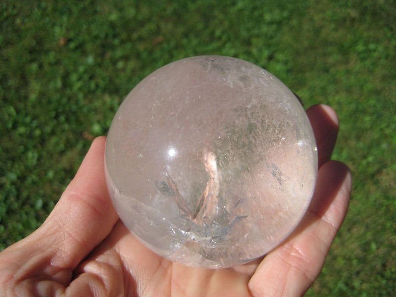Natural Quartz Crystal ball Mineral stone art carving Vietnam A14
