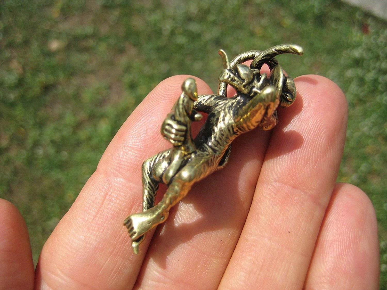 Brass Metal Monkey Amulet Phallic Phallus Paladkik Love Charm Thai ...