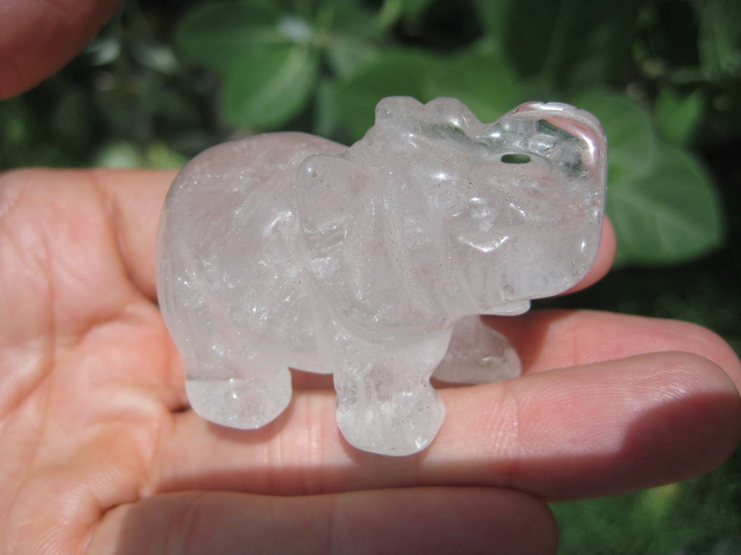 Natural Rose Quartz Elephant Carving Statue Thailand Stone Mineral Art ...