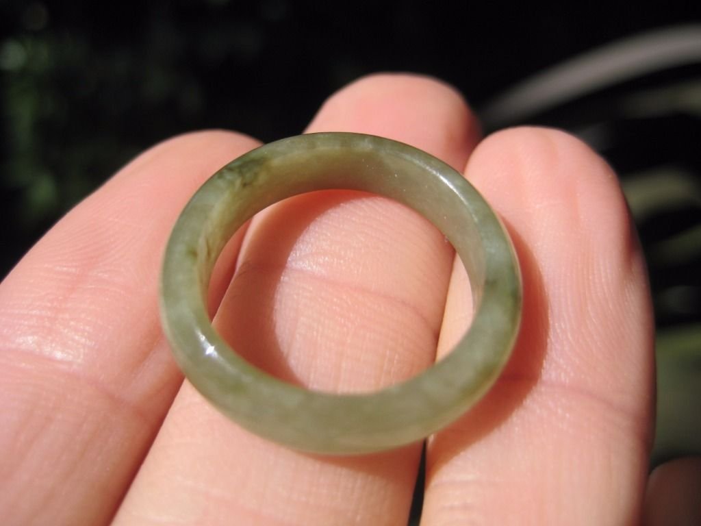 Natural Grade A Jadeite Jade ring stone Size 6.5 US A1846
