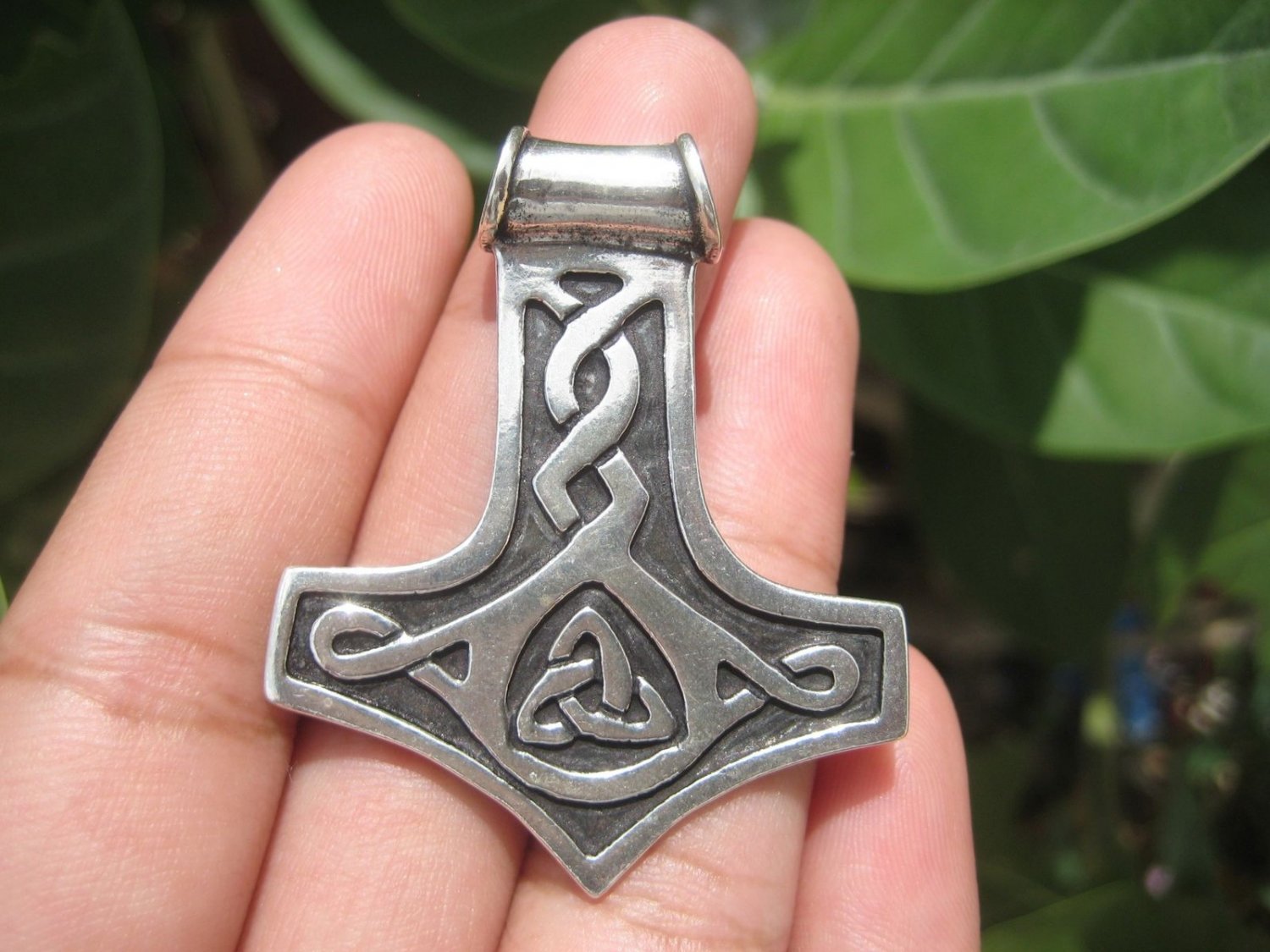 925 Silver Viking Mjolnir Mjolhner Hammer of Thor Pendant Necklace ...