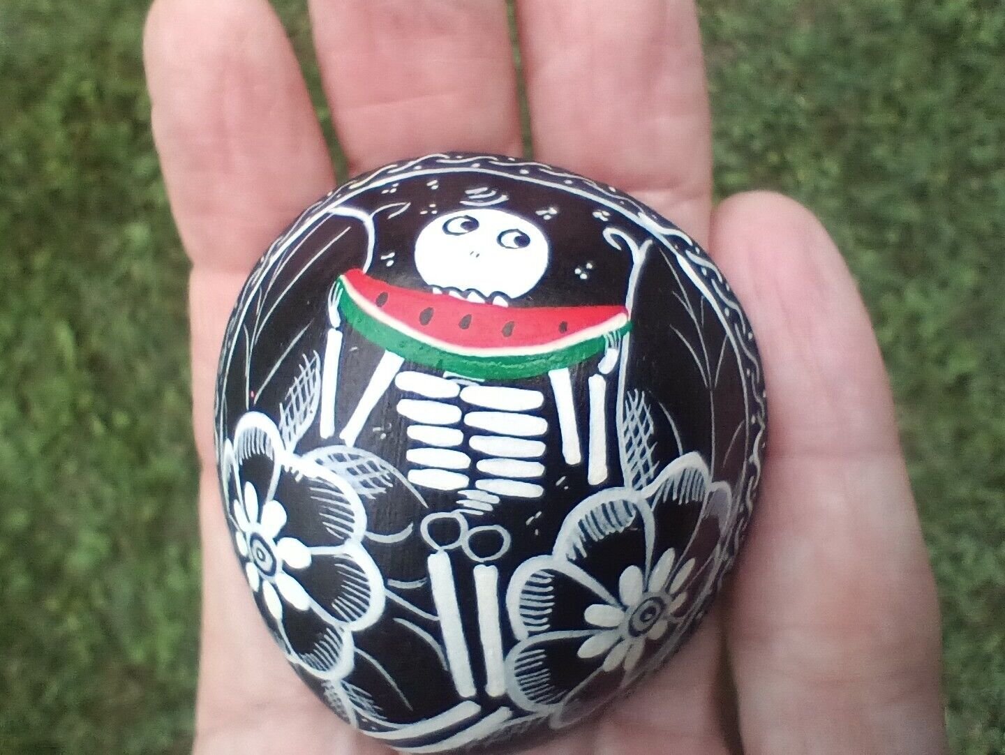 Day of the Dead ceramic statue turtle shape a527